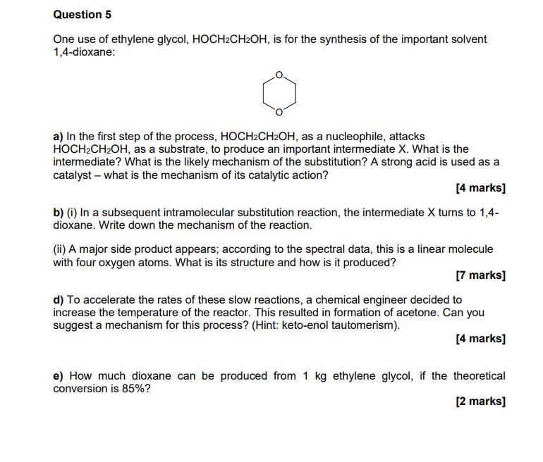 Solved One use of ethylene glycol, HOCH2CH2OH, is for the | Chegg.com