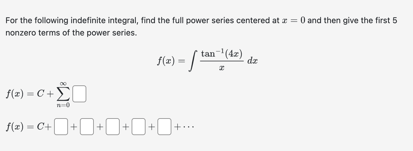 Solved For the following indefinite integral, find the full | Chegg.com
