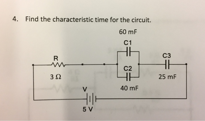 Solved 4. Find the characteristic time for the circuit. 60 | Chegg.com