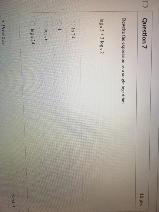Solved D Question 1 10 pts Use the Laws of Logarithms to | Chegg.com Solved D Question 1 10 pts Use the Laws of Logarithms to | Chegg.com