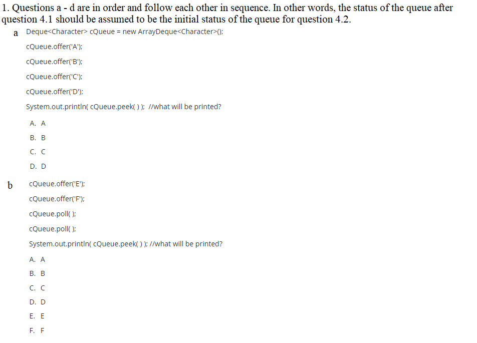 Solved 1. Questions a - d are in order and follow each other | Chegg.com