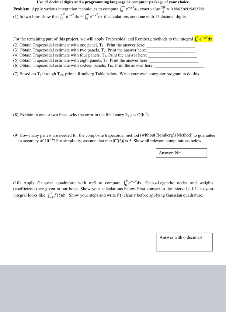 Solved Use 15 decimal digits and a programming language or | Chegg.com