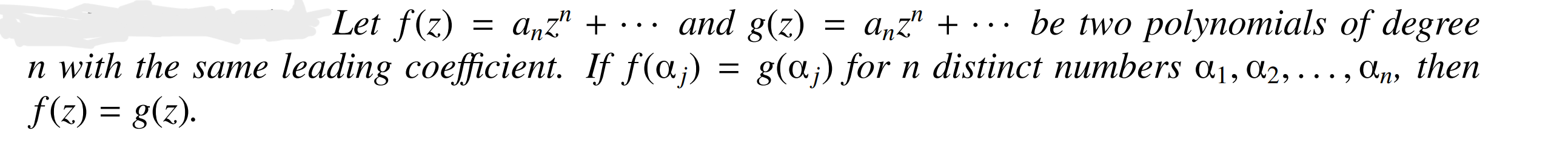 Solved Let f(z)=anzn+⋯ and g(z)=anzn+⋯ be two polynomials of | Chegg.com