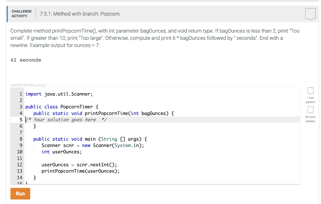 Solved Complete Method Printpopcorntime With Int 