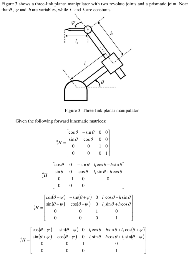 Figure 3 shows a three-link planar manipulator with | Chegg.com