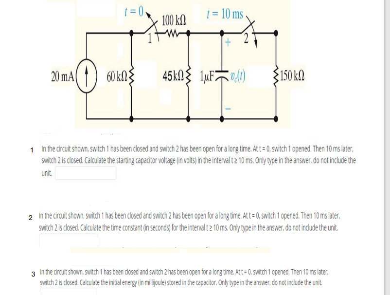 Solved In the circuit shown, switch 1 has been closed and | Chegg.com