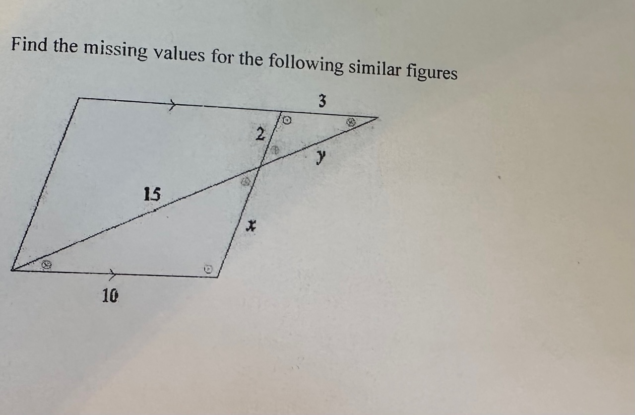 Solved Find the missing values for the following similar | Chegg.com