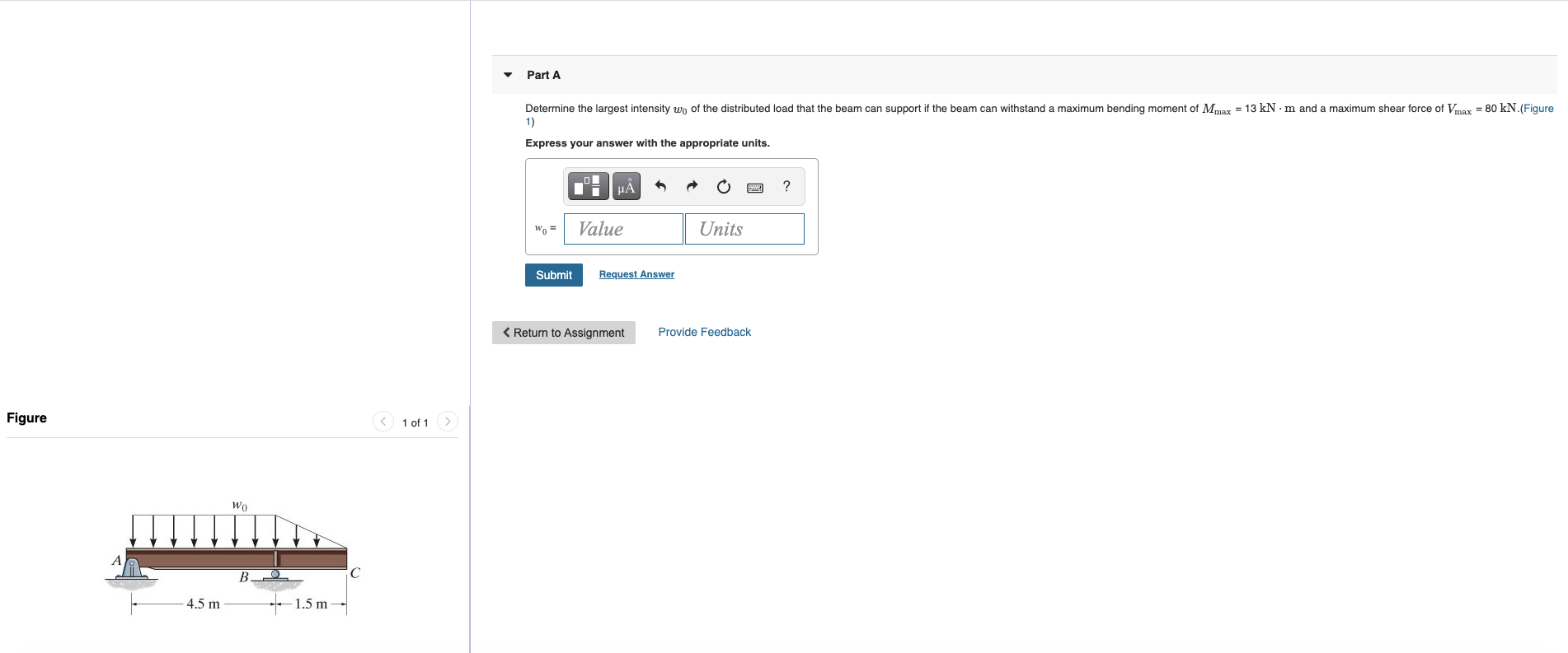 Solved Part A Determine the largest intensity wo of the | Chegg.com