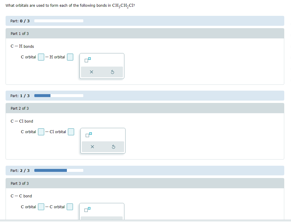 Solved What orbitals are used to form each of the following | Chegg.com