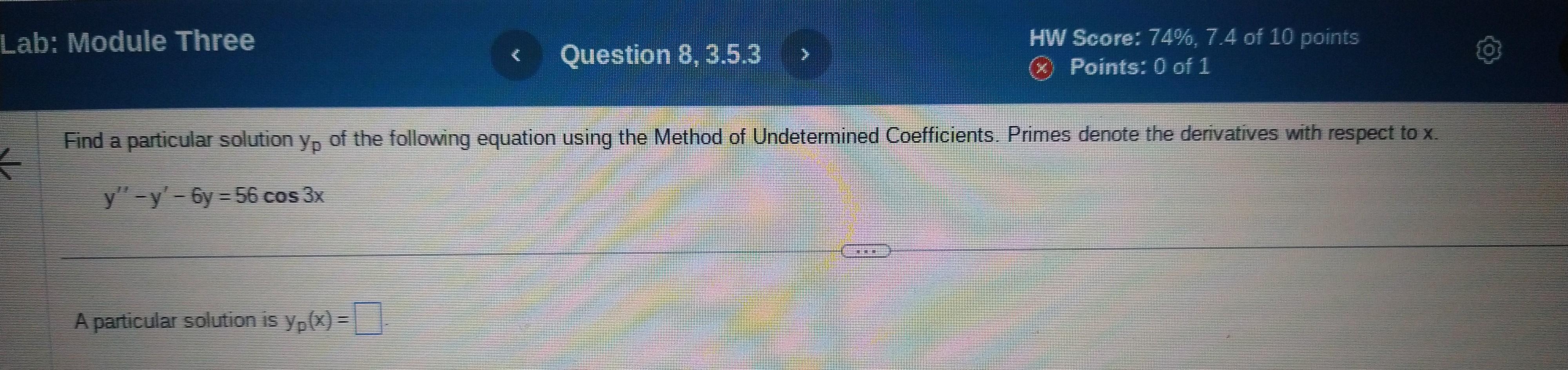 Solved Find a particular solution yp of the following | Chegg.com