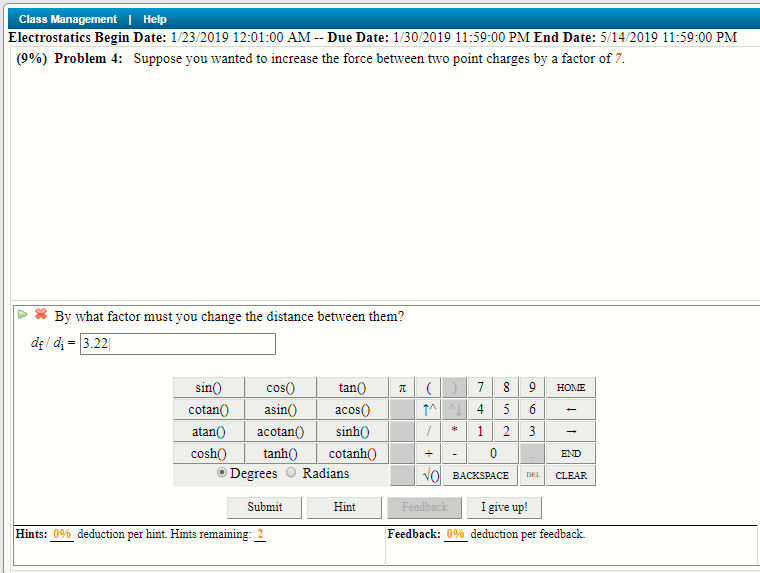 Solved Class Management | Help Electrostatics Begin Date: | Chegg.com