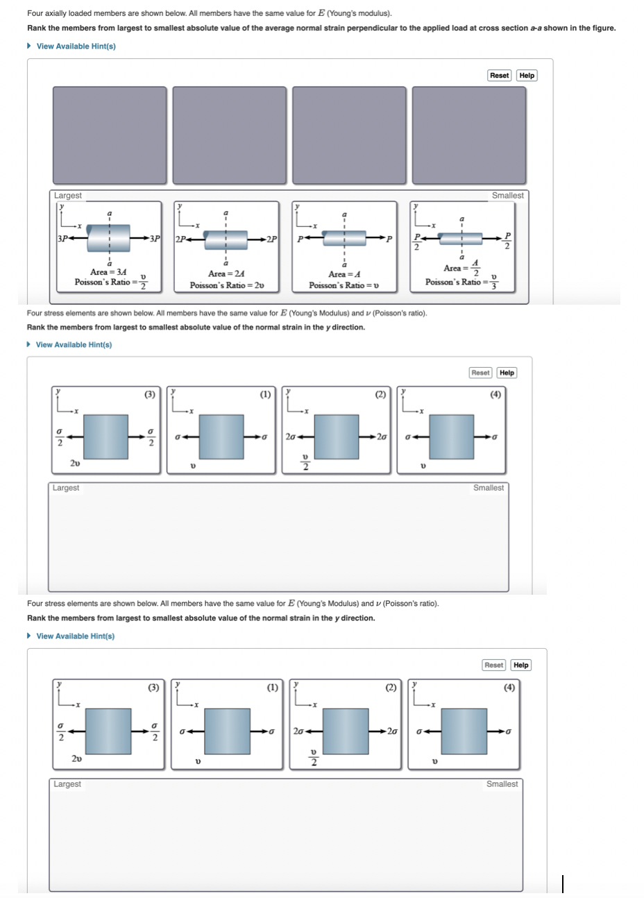 Solved Four axially loaded members are shown below. All | Chegg.com