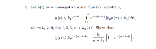 Solved 3. Let y(t) be a nonnegative scalar function | Chegg.com