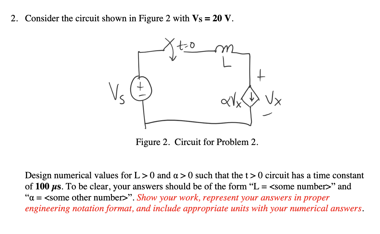 Solved 2 Consider The Circuit Shown In Figure 2 With Vs 3376