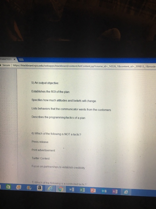 An output objective Establishes the ROI of the plan | Chegg.com