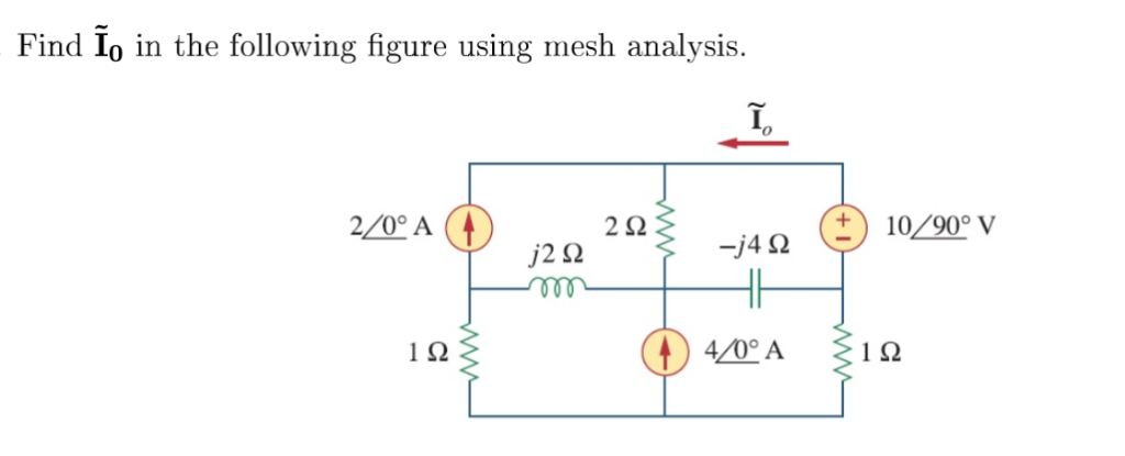 Solved Find Io in the following figure using mesh analysis. | Chegg.com