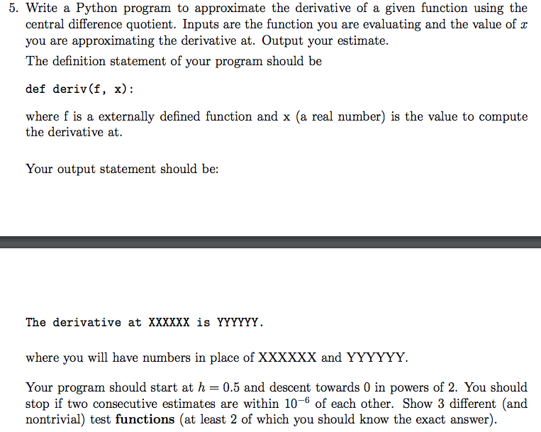 Solved 5 Write A Python Program To Approximate The 0037