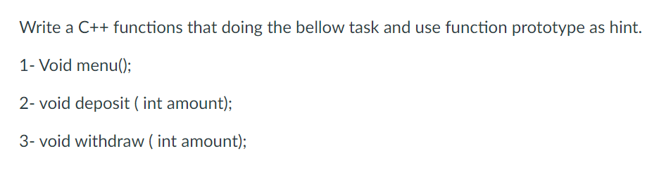 Solved Write a C++ functions that doing the bellow task and | Chegg.com