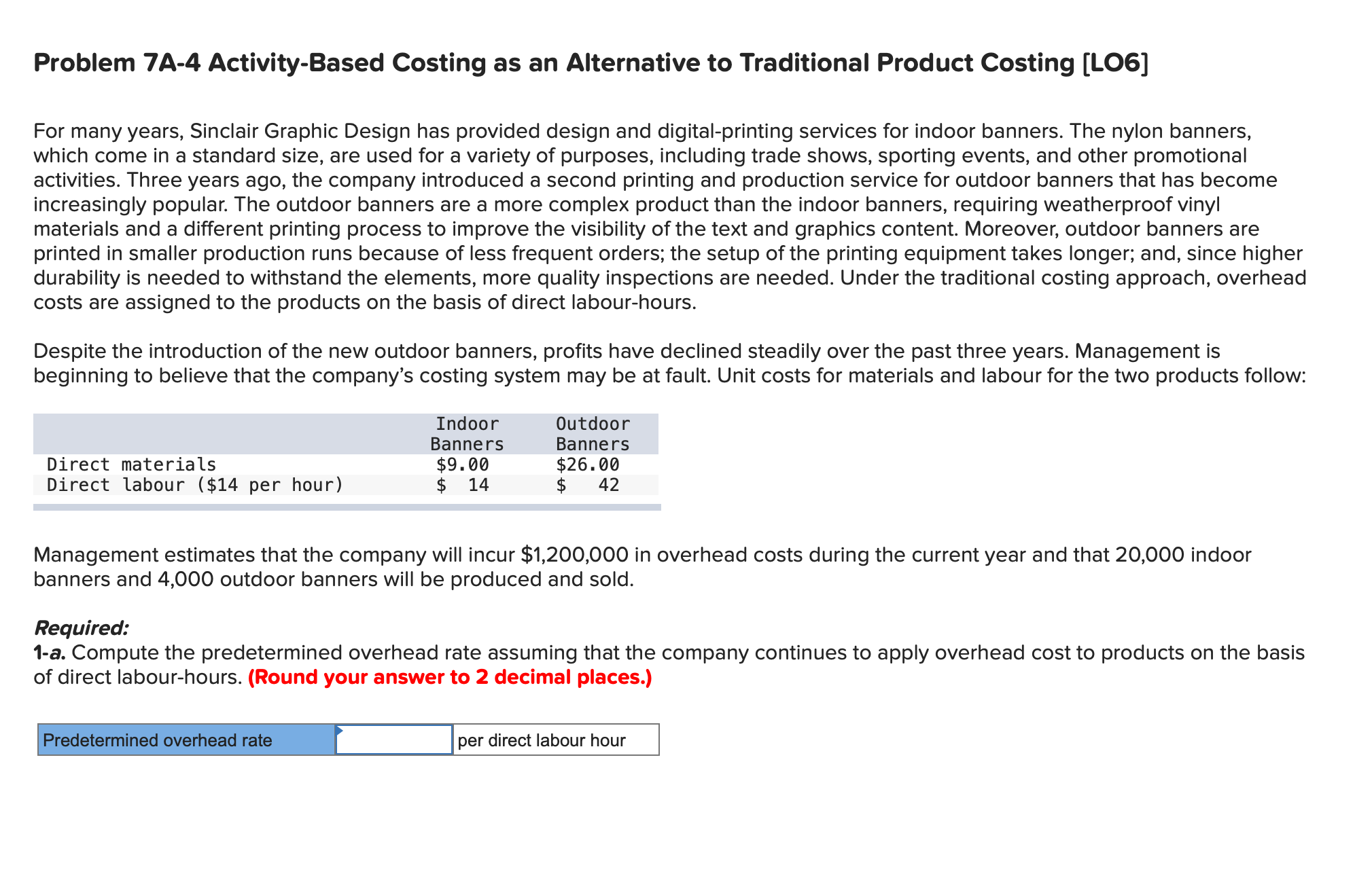 Solved Problem 7A-4 Activity-Based Costing as an Alternative | Chegg.com