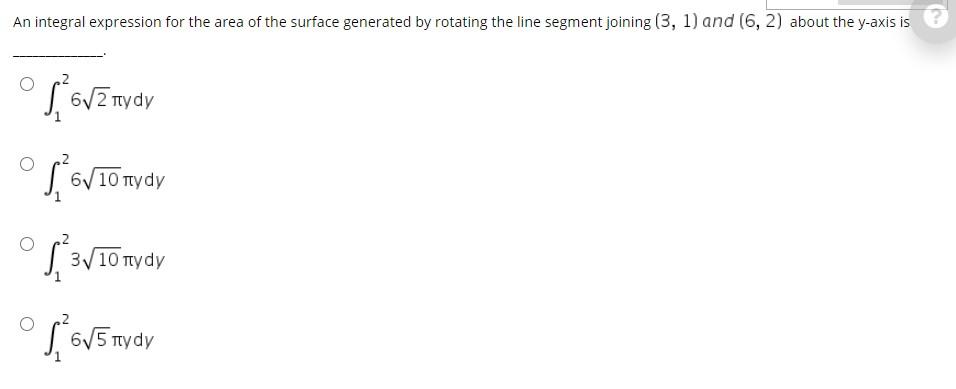 Solved An integral expression for the area of the surface | Chegg.com