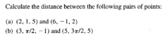 Solved Calculate the distance between the following pairs of | Chegg.com