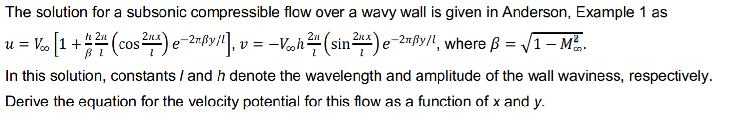 Solved The solution for a subsonic compressible flow over a | Chegg.com