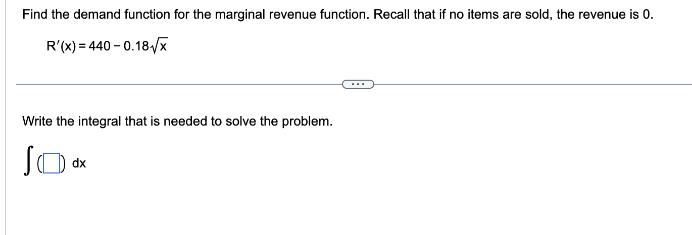 Solved Find the demand function for the marginal revenue | Chegg.com