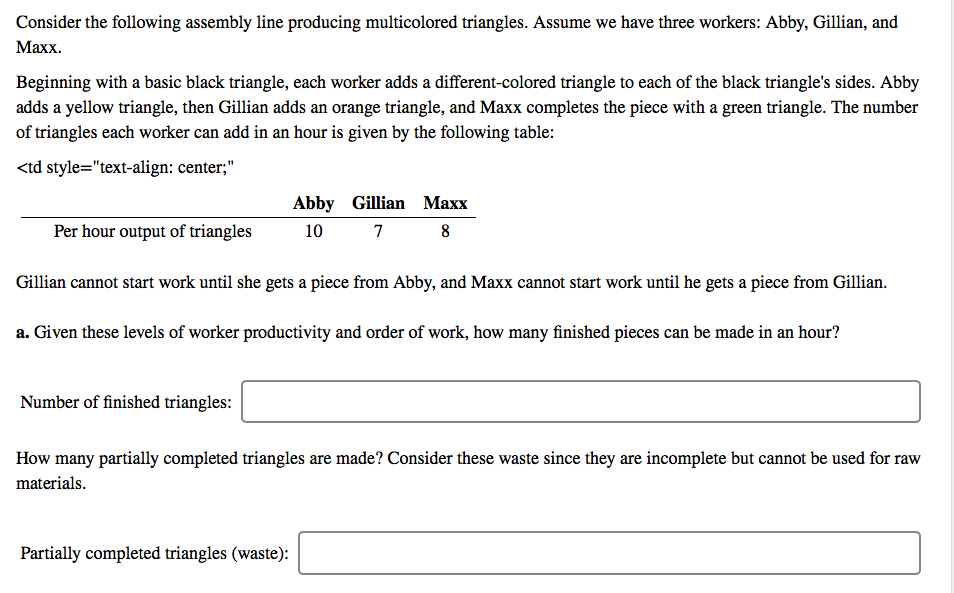 Solved Consider the following assembly line producing | Chegg.com