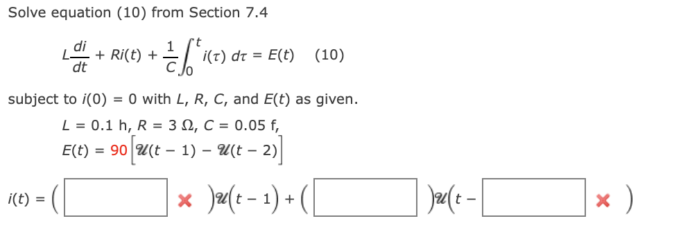 Solved Solve Equation 10 From Section 7 4