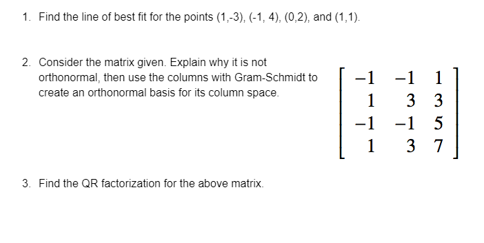 Solved Using the application of projection/ ﻿orthogonality | Chegg.com