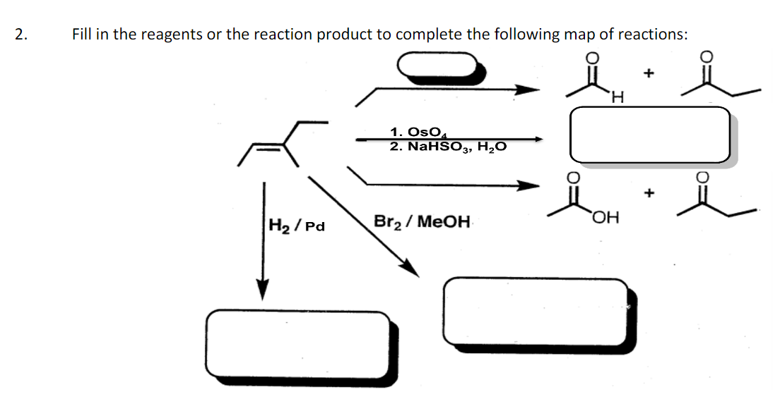 Solved Fill in the reagents or the reaction product to | Chegg.com