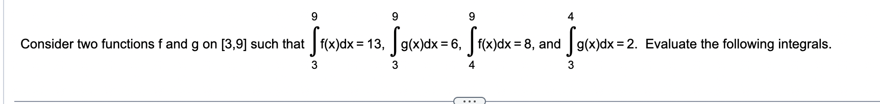 5.2 20 Consider two functions f and g on[3,9]such | Chegg.com