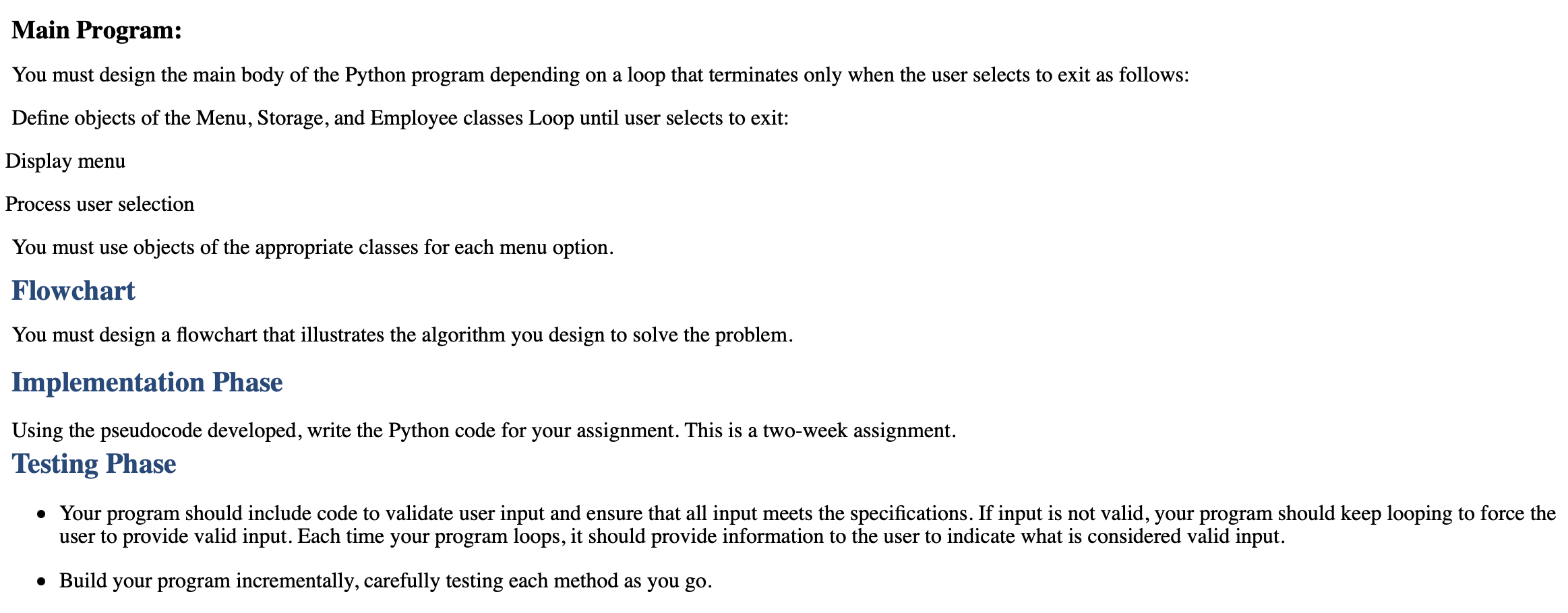 Problem Specification Develop an application in | Chegg.com