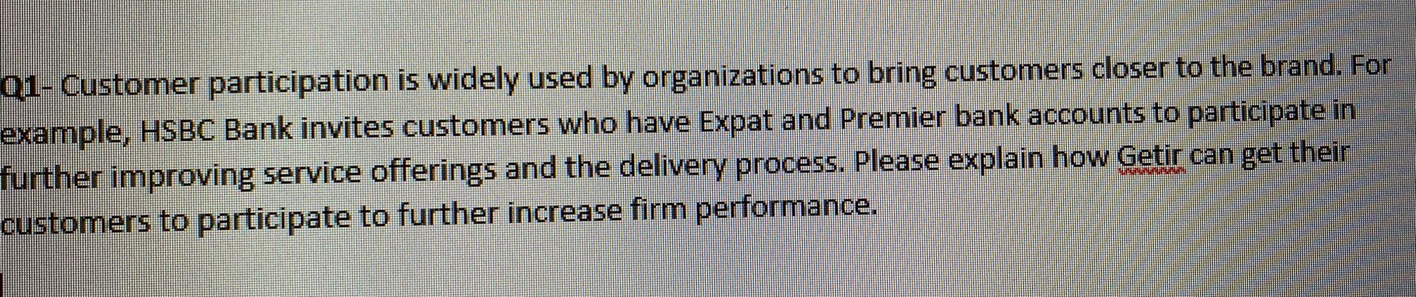 Solved Q1- Customer participation is widely used by | Chegg.com