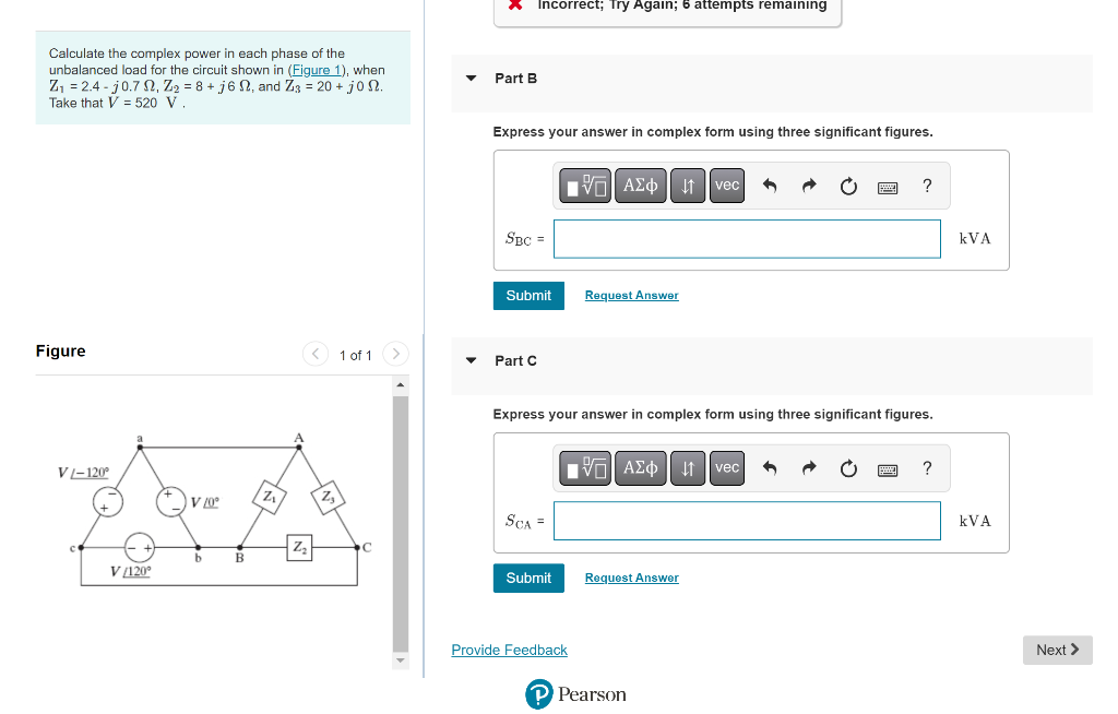 Solved Calculate the complex power in each phase of the | Chegg.com