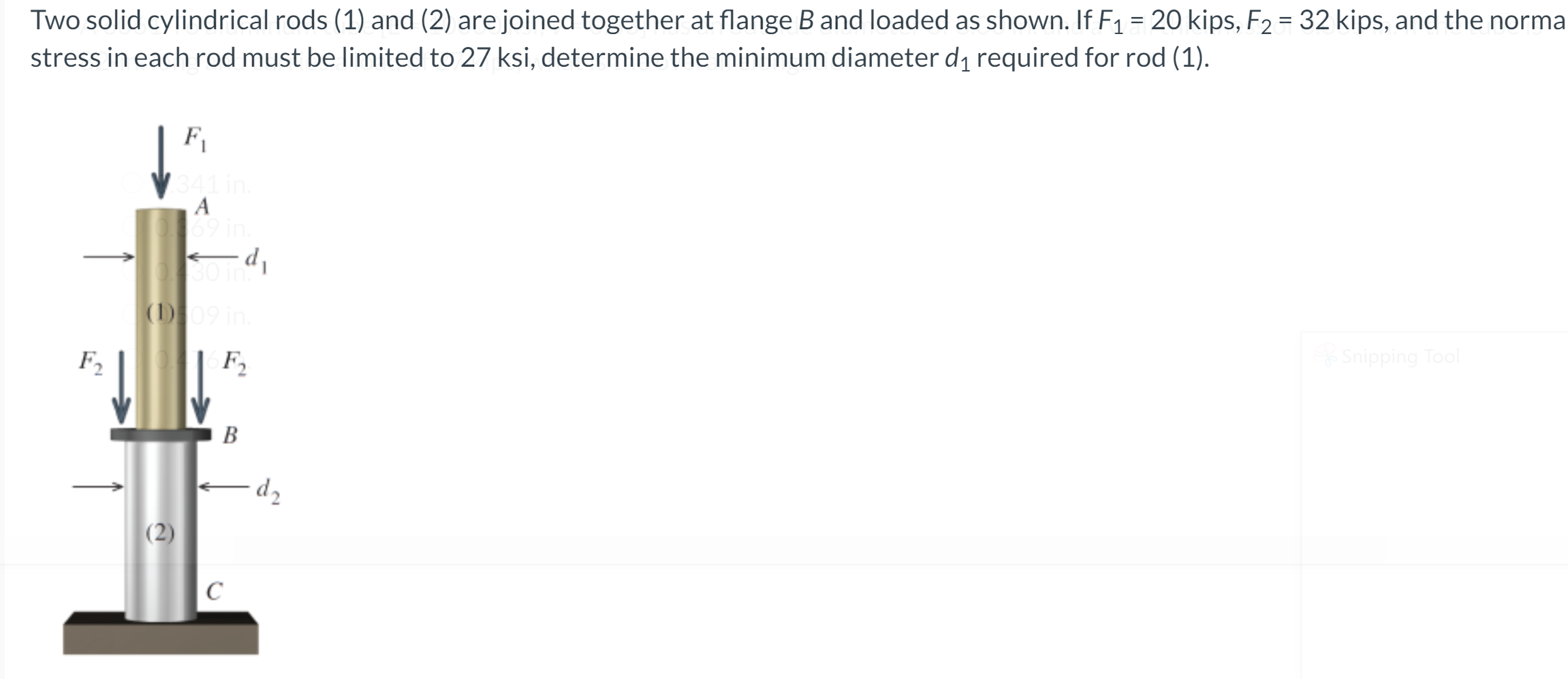 Solved Two solid cylindrical rods (1) and (2) are joined | Chegg.com