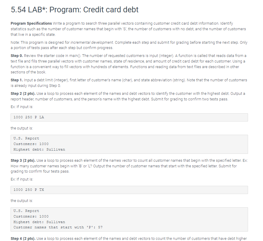 Solved Program Specifications Write a program to search | Chegg.com