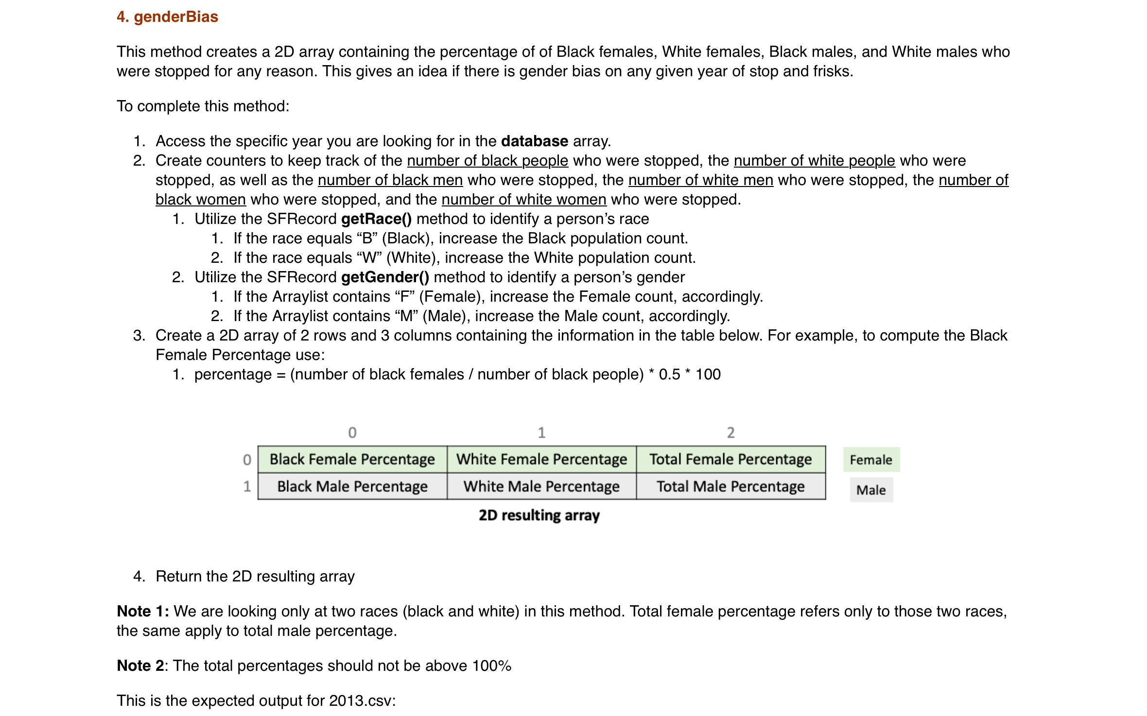 Solved StopAndFrisk.javaThe class contains 1 (one) instance | Chegg.com