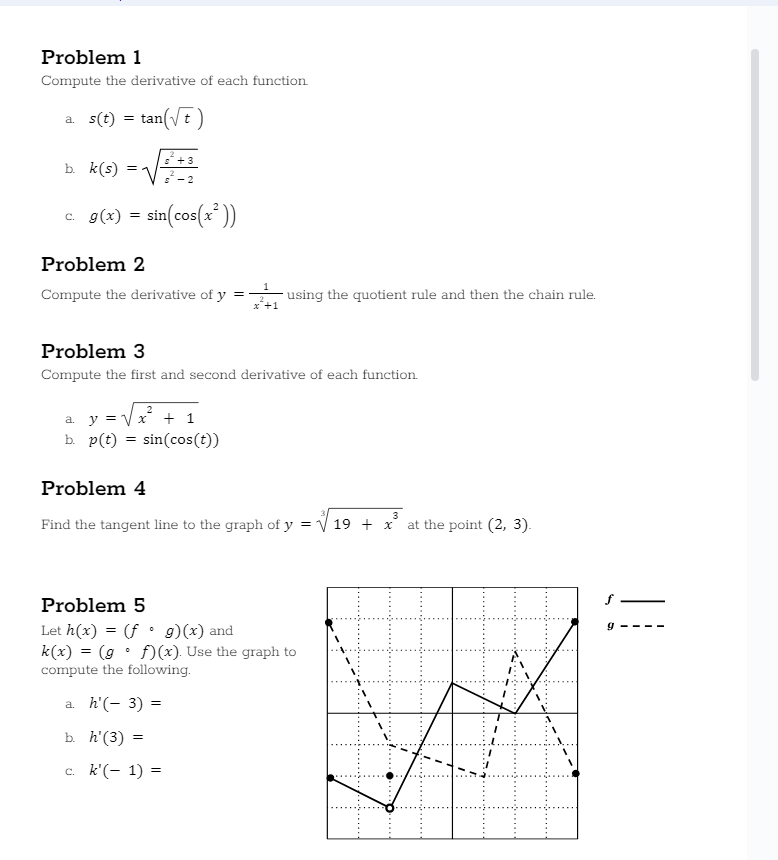 Solved Compute the derivative of each function a. | Chegg.com