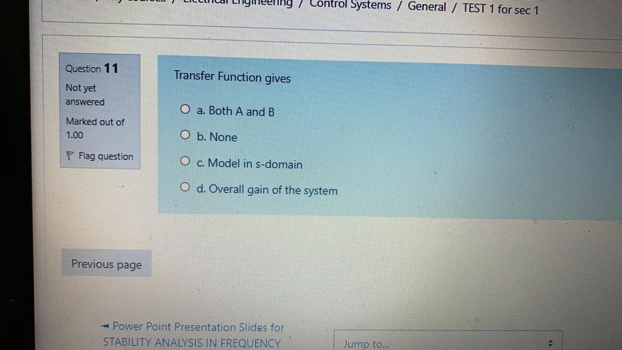 Solved e / My courses / Electrical Engineering / Control | Chegg.com