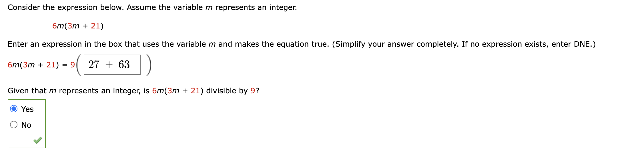 Solved Consider the expression below. Assume the variable m | Chegg.com