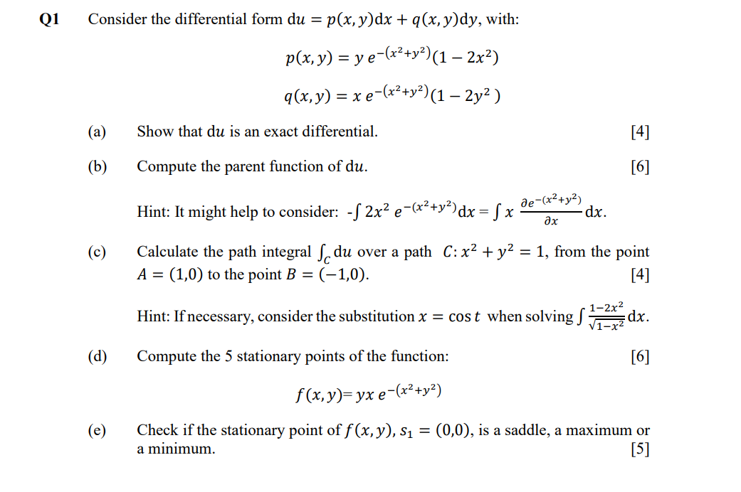 1 Consider the differential form | Chegg.com
