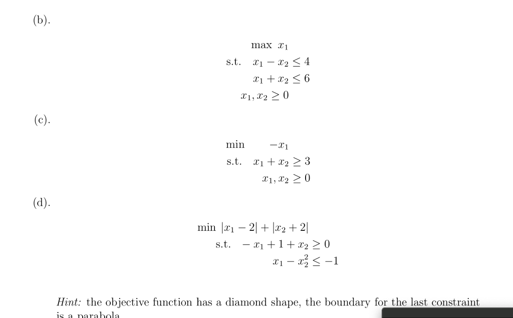 Solved Plot the constraint boundaries and the feasible | Chegg.com