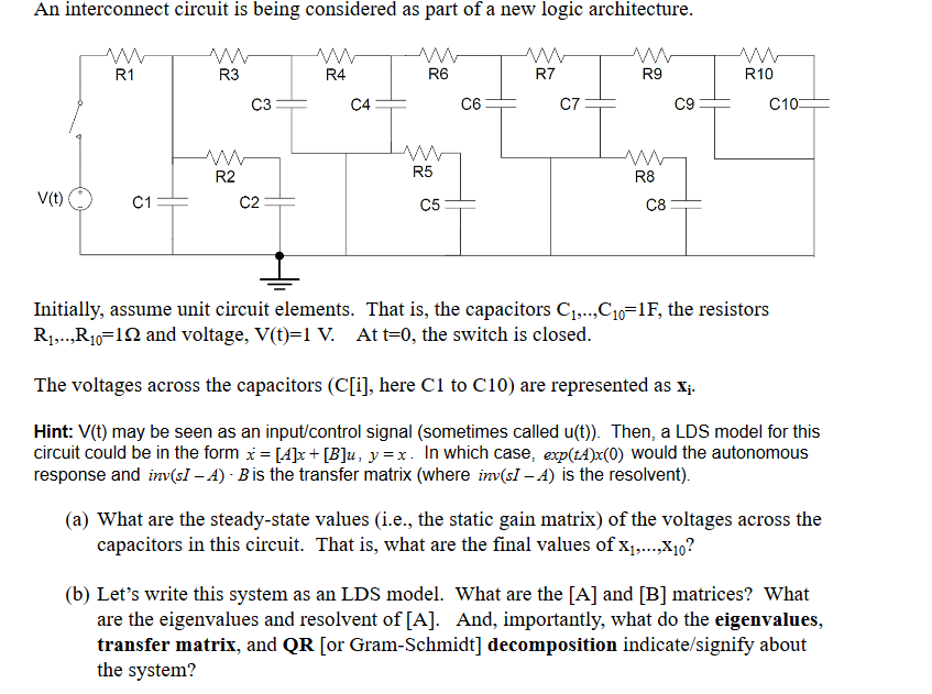 Solved An interconnect circuit is being considered as part | Chegg.com