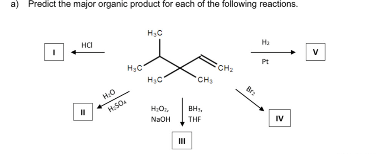 Solved a) Predict the major organic product for each of the | Chegg.com