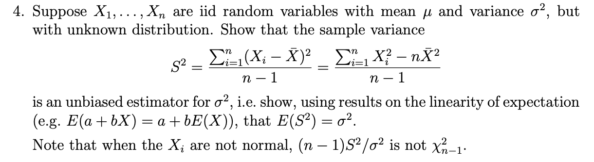 Solved 4. Suppose X1,..., Xn are iid random variables with | Chegg.com