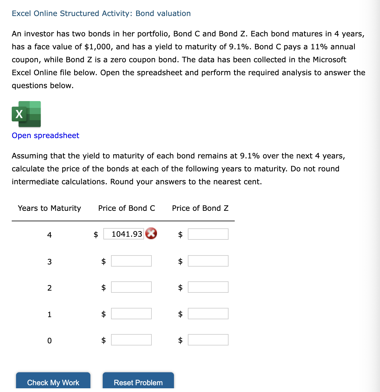 Solved Excel Online Structured Activity: Bond valuationAn | Chegg.com