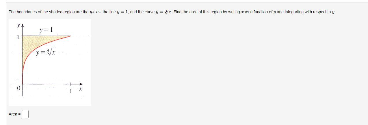 Solved y=1, and the curve y=4x | Chegg.com