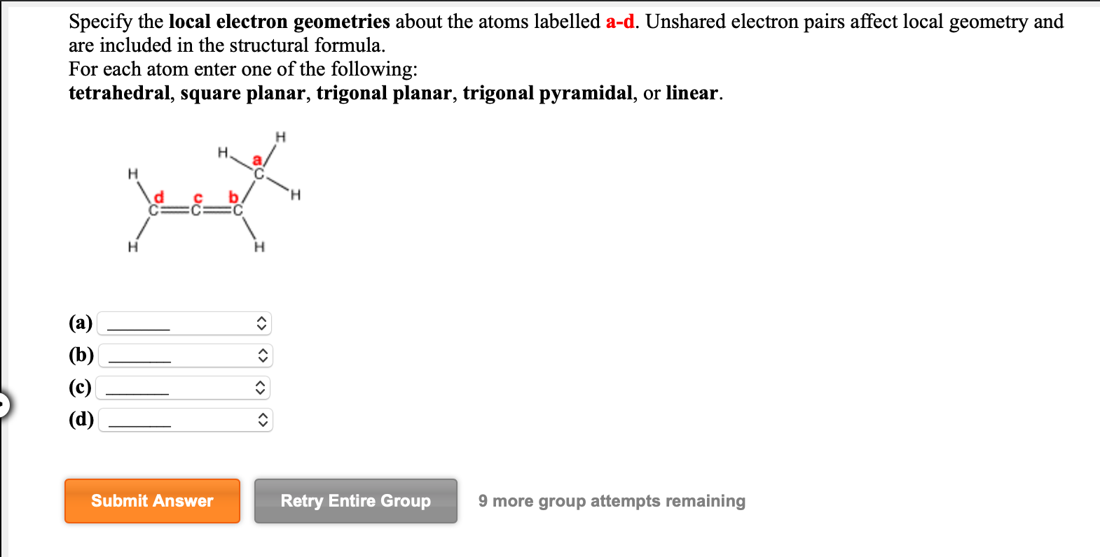 Solved [References) Specify the local electron geometries | Chegg.com