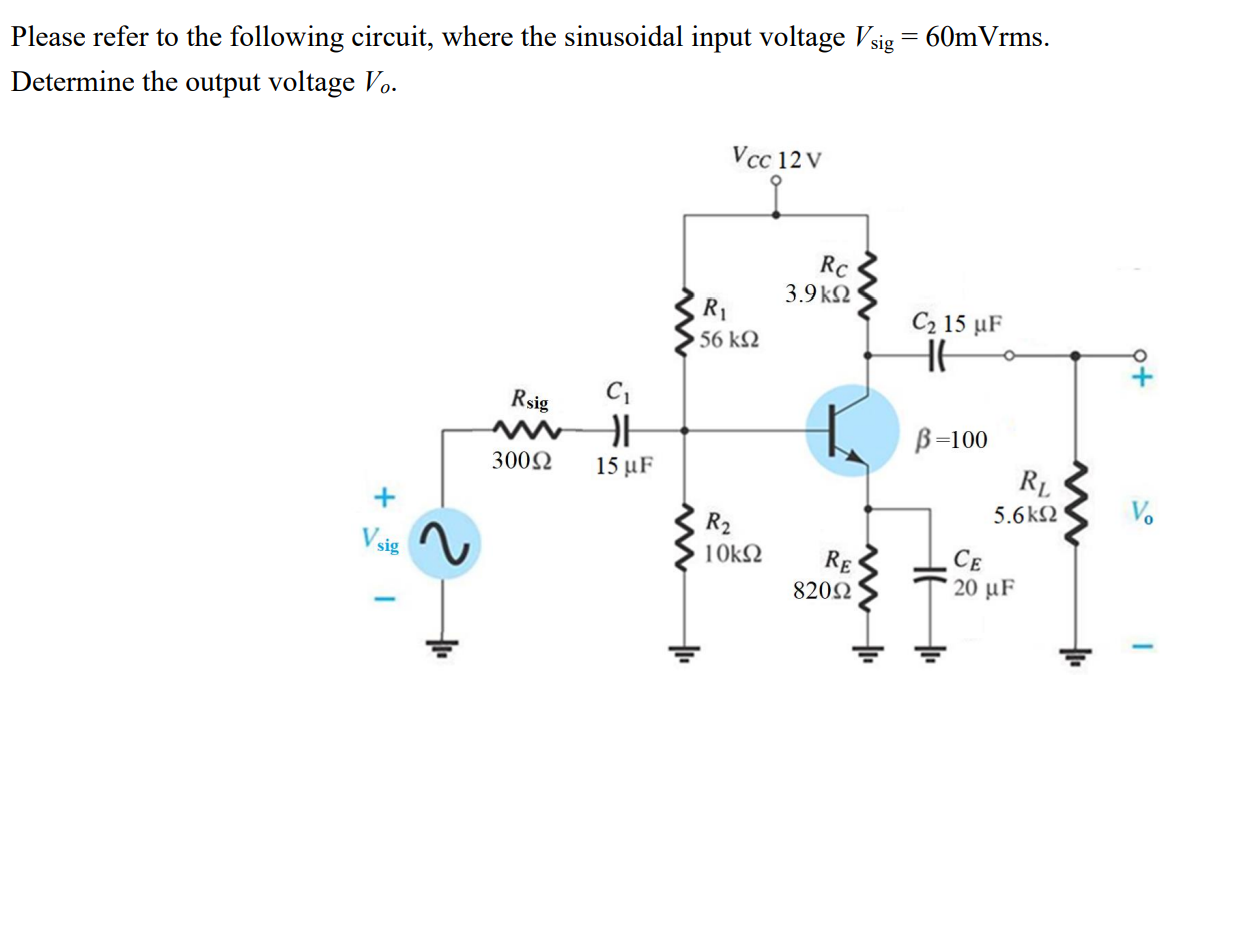 Solved Please refer to the following circuit, where the | Chegg.com